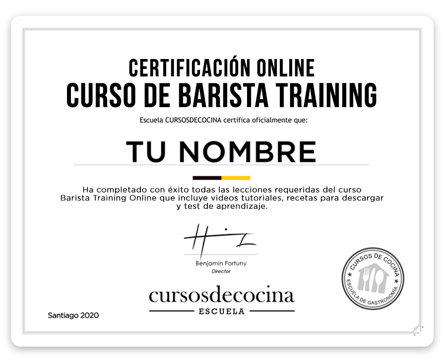 CURSO BARISTA TRAINING ONLINE - Cursosdecocina.cl